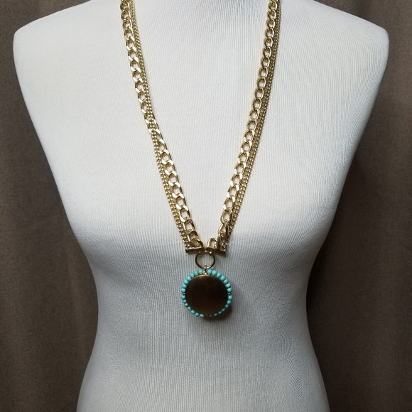 Lucky Brand | Jewelry | Lucky Brand Goldtone Turquoise Bead Round Gold ...